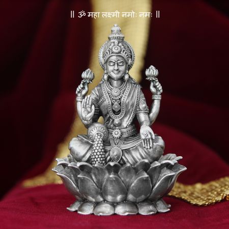 Hindu Deity Mahalakshmi Sculpture/Idol in Pure Silver – SAMRIDHI HUB
